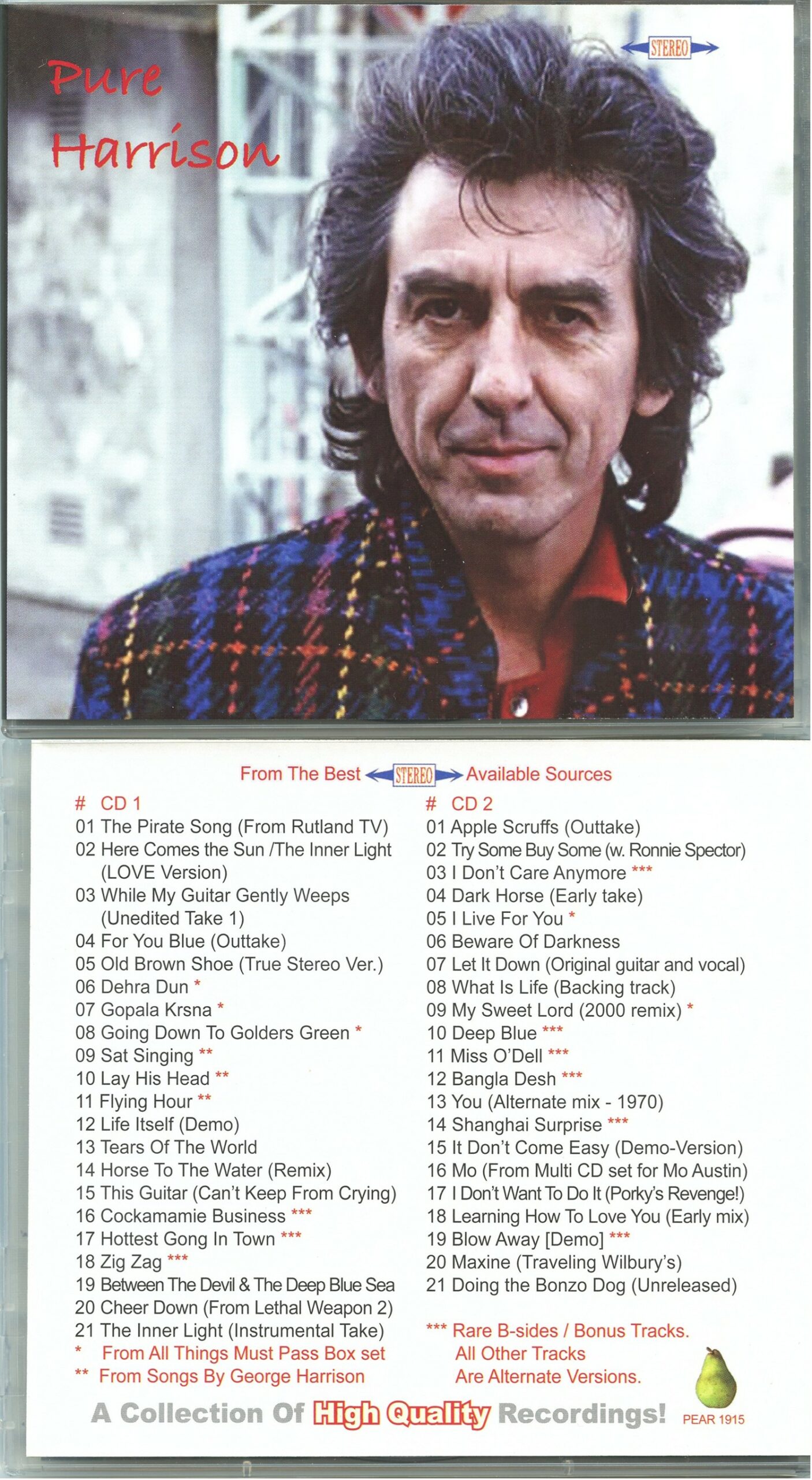 George Harrison - Pure Harrison ( 2 CD SET ) ( PEAR ) ( 42 Really Rare ...