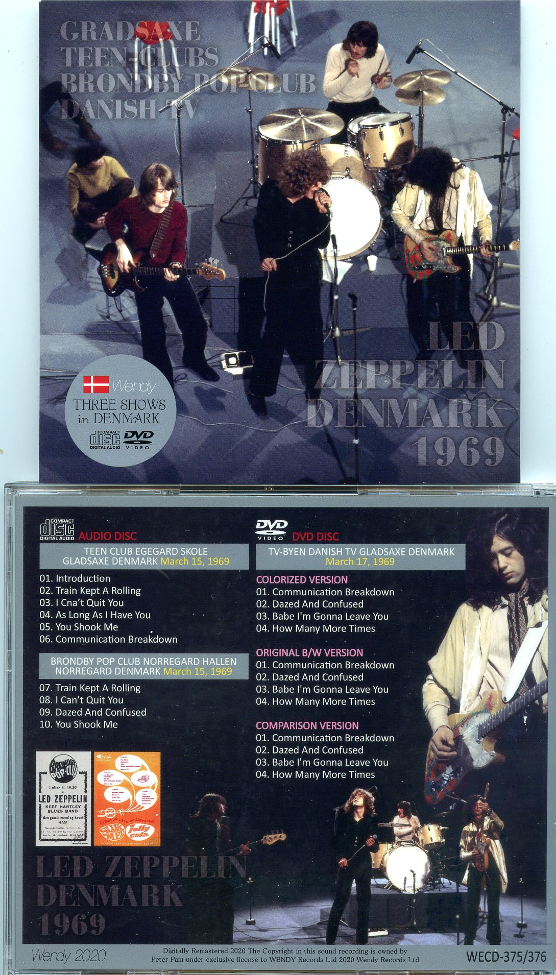 Led Zeppelin - Denmark 1969 ( 1 CD + 1 DVD SET ) ( Wendy )( Gladsake and Norregard, Denmark ...